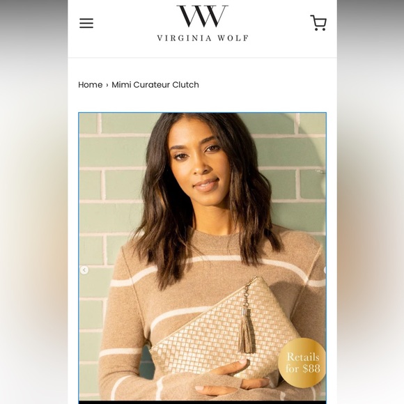 Virginia Wolf | Bags | Nwt Virginia Wolf Mimi Curateur Clutch Gold ...